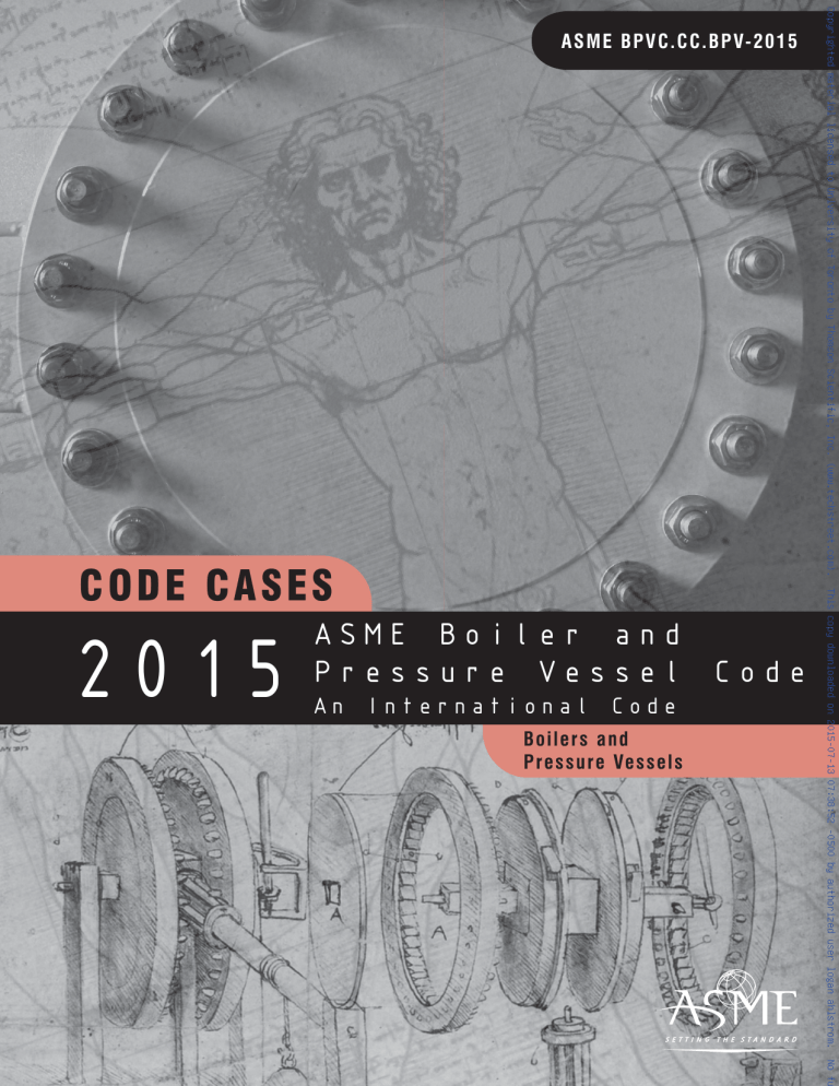 ASME BPVC 2015 Code Cases Book