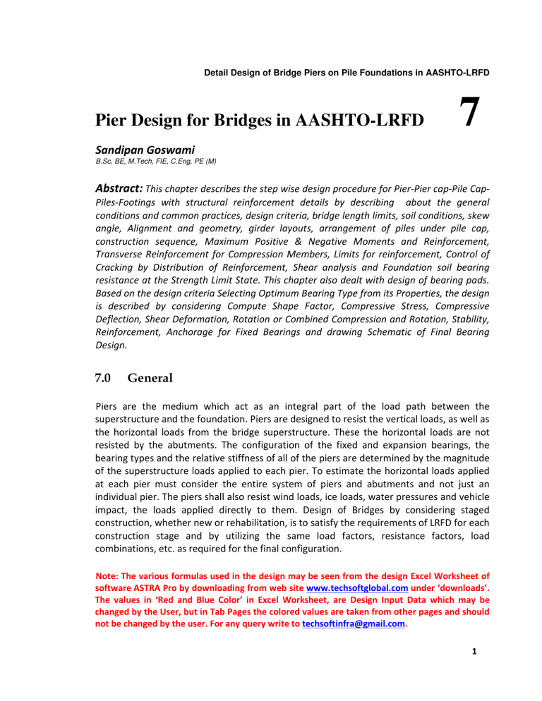 AASHTO-LRFD Bridge Pier & Pile Foundation Design