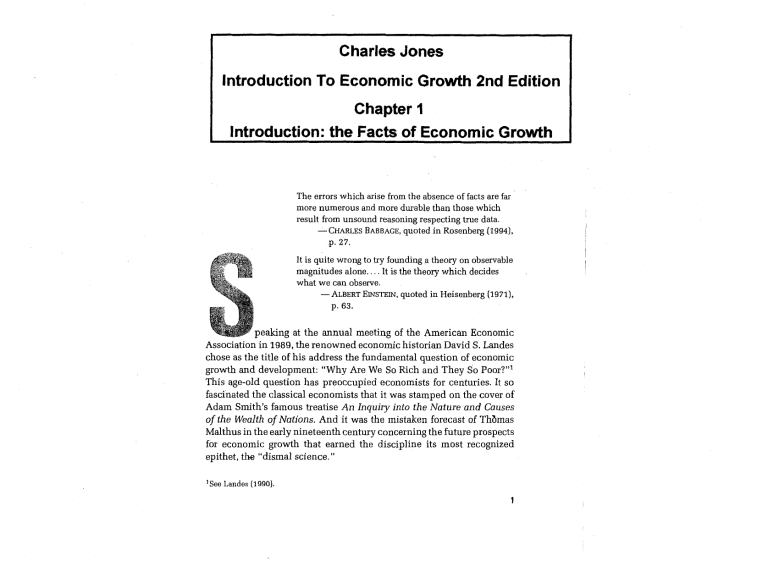 Introduction to Economic Growth | Chapter 1