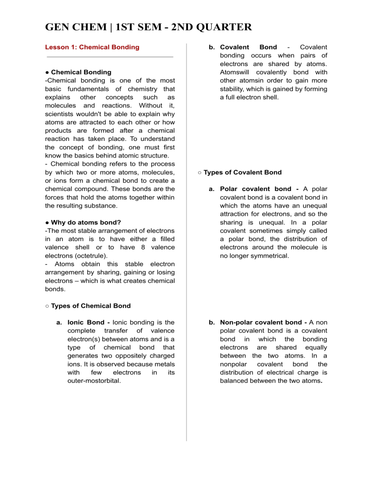 Chemical Bonding & Formulas Guide