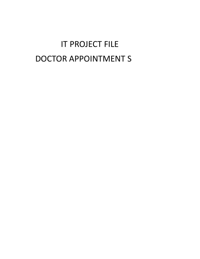 Doctor Appointment System Java Project Report