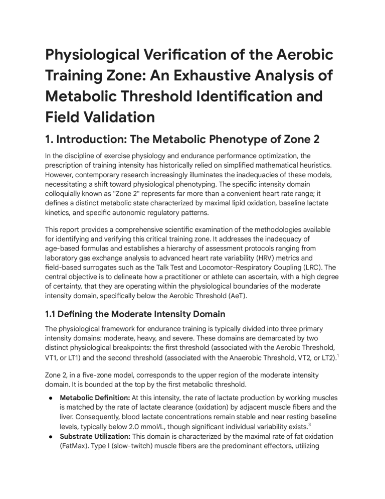 Zone 2 Training: Physiological Verification Guide