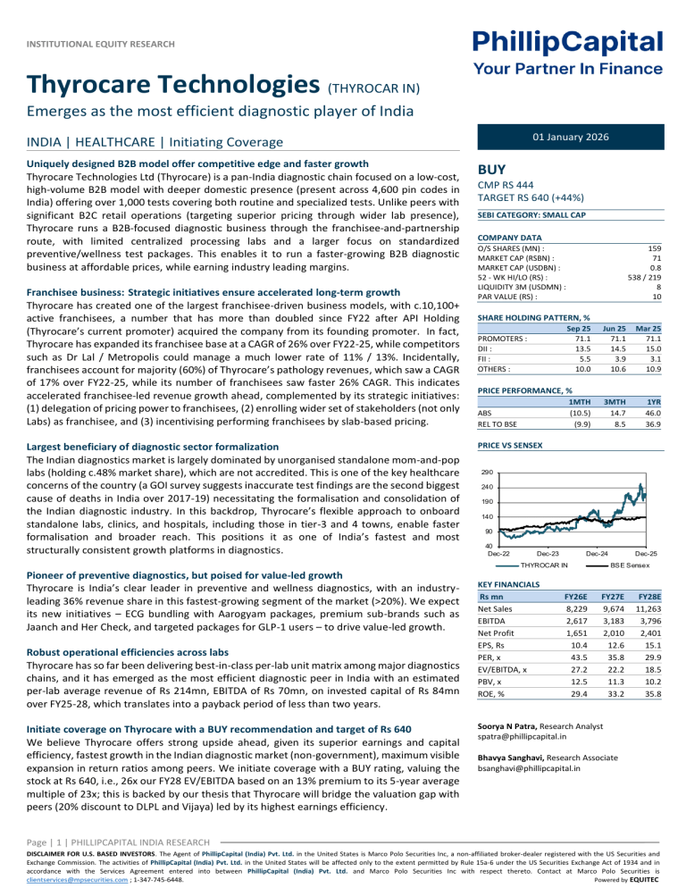 Thyrocare Technologies Equity Research Report