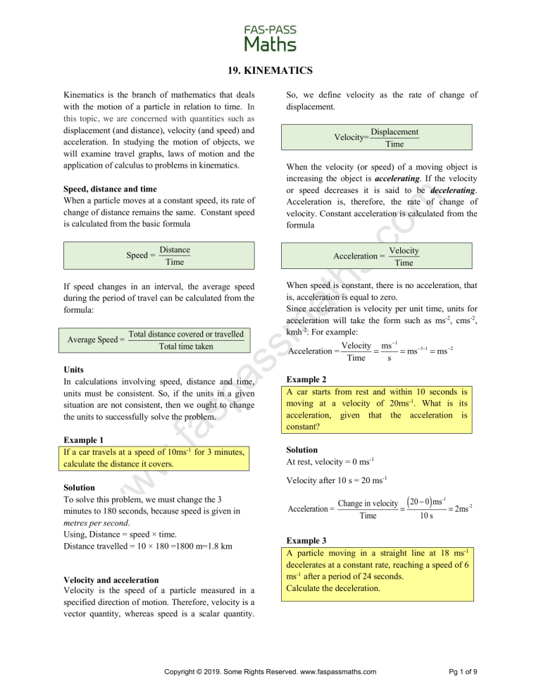 Kinematics: Motion, Graphs & Equations
