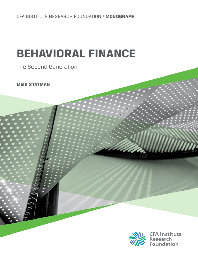 Behavioral Finance: The Second Generation | Statman