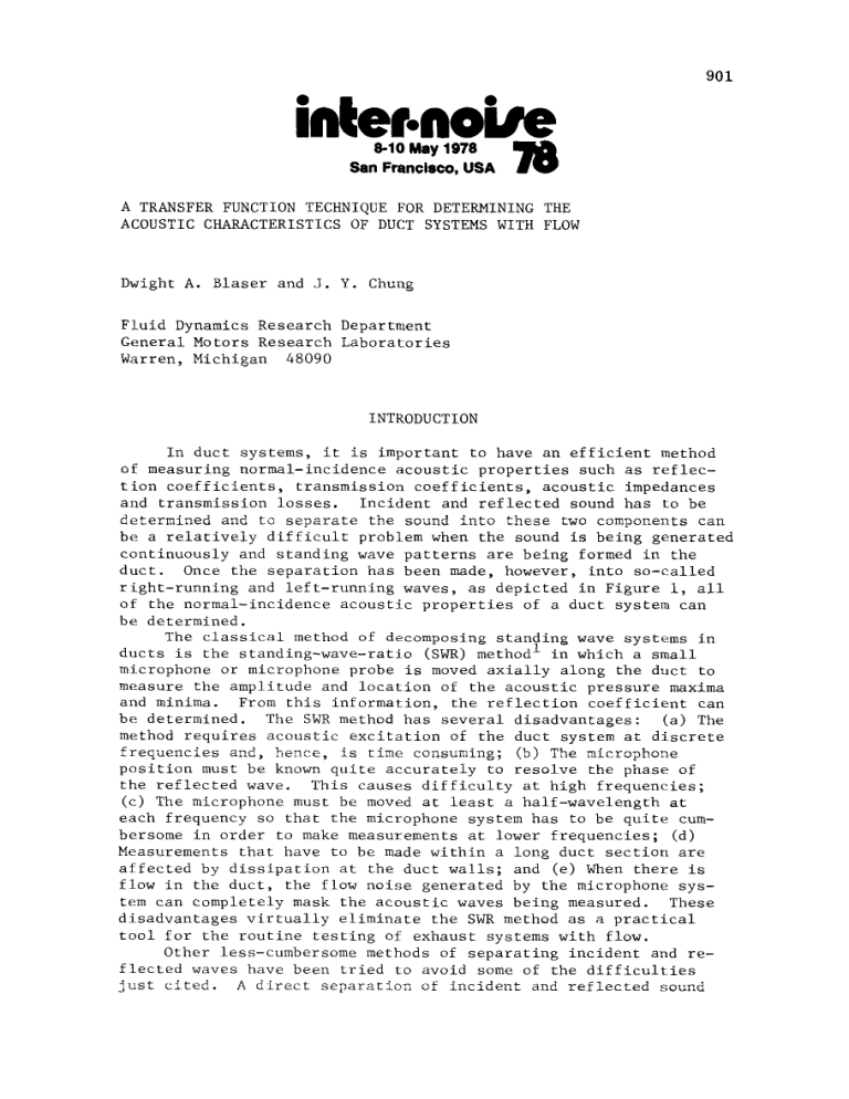 Acoustic Duct Systems Transfer Function Method