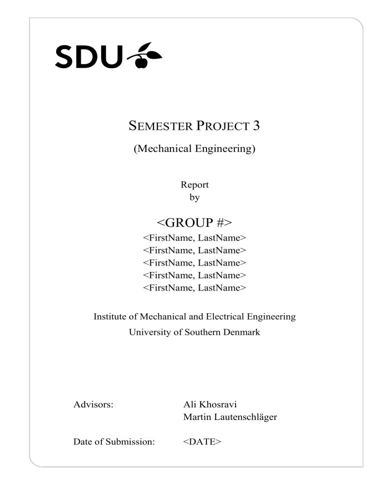 Mechanical Engineering Project Report Template