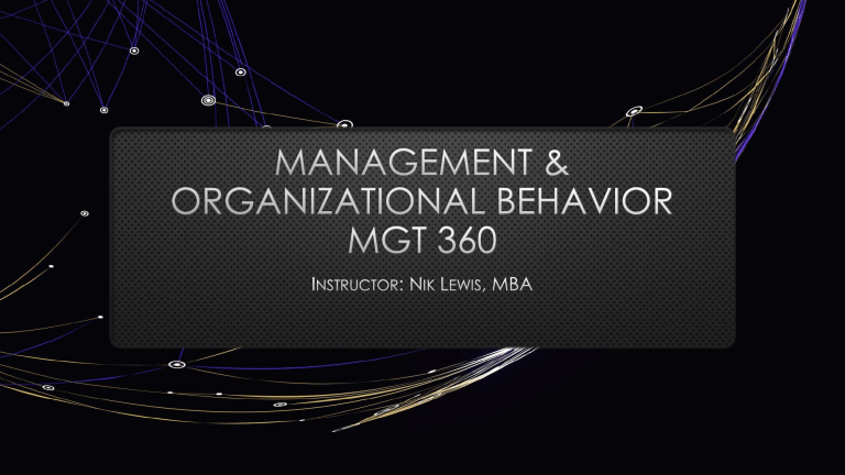 Organizational Behavior Course Review