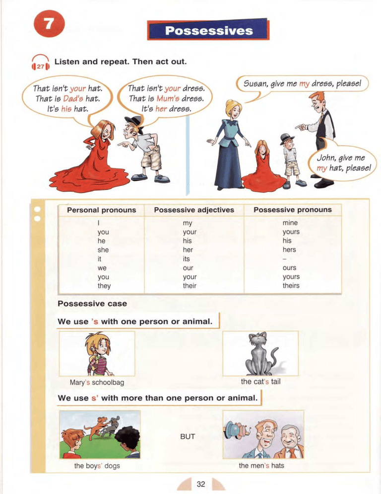English Possessives Grammar Worksheet