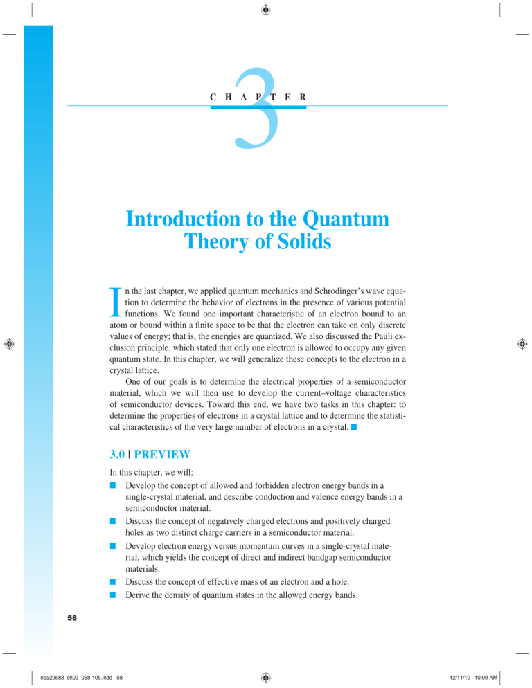 Quantum Theory of Solids: Energy Bands
