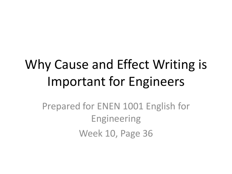 Cause and Effect Writing for Engineers