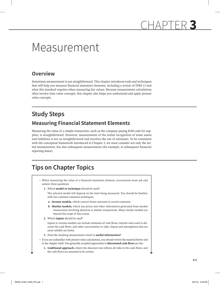 Accounting Measurement | IFRS 13 & Present Value