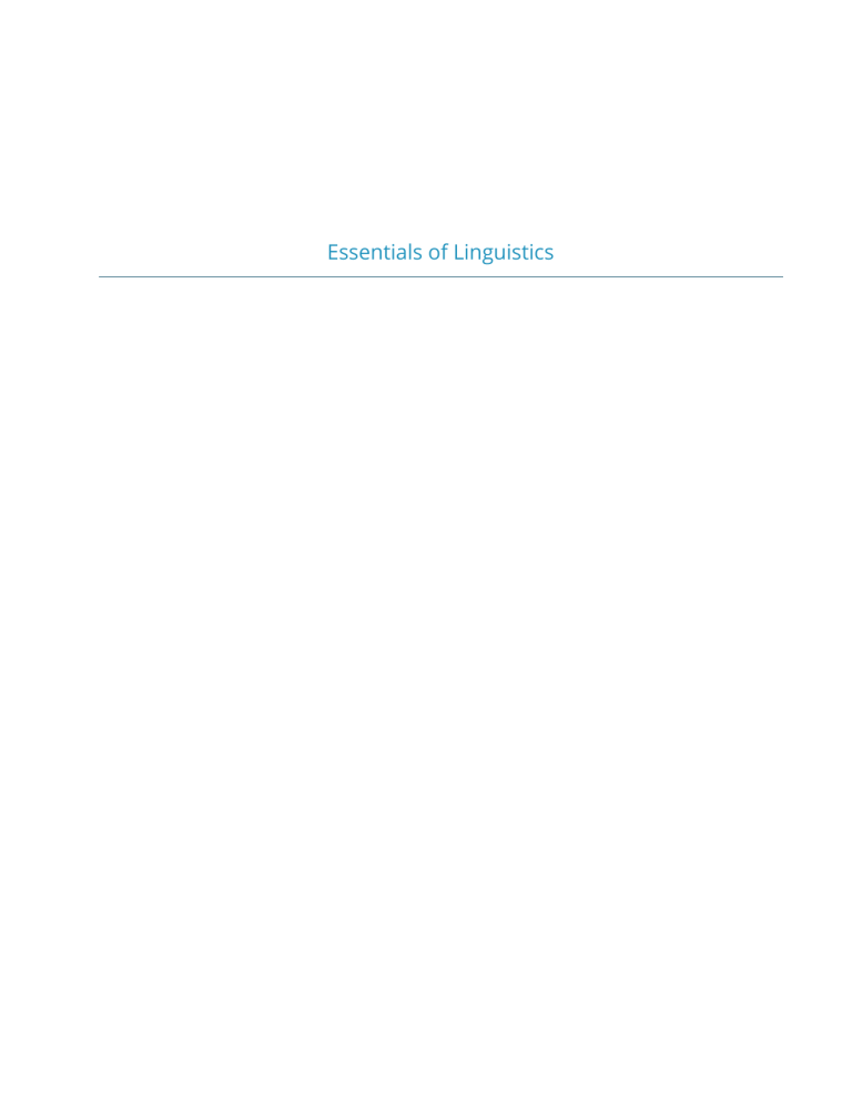 Essentials of Linguistics Textbook