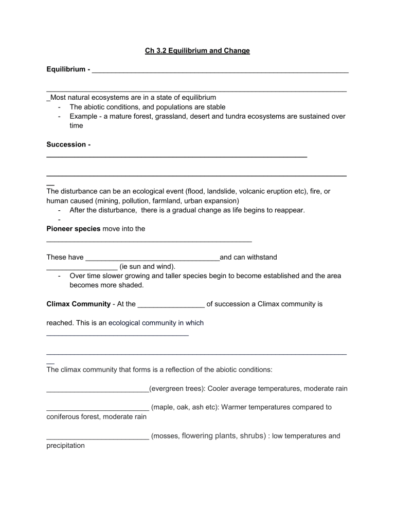 Ecology: Succession, Biodiversity & Human Impact