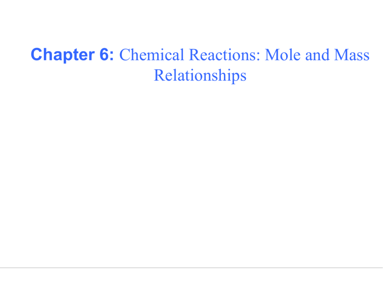 Chemical Reactions: Mole and Mass Relationships