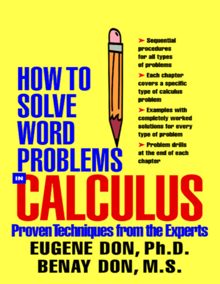 How to Solve Word Problems in Calculus