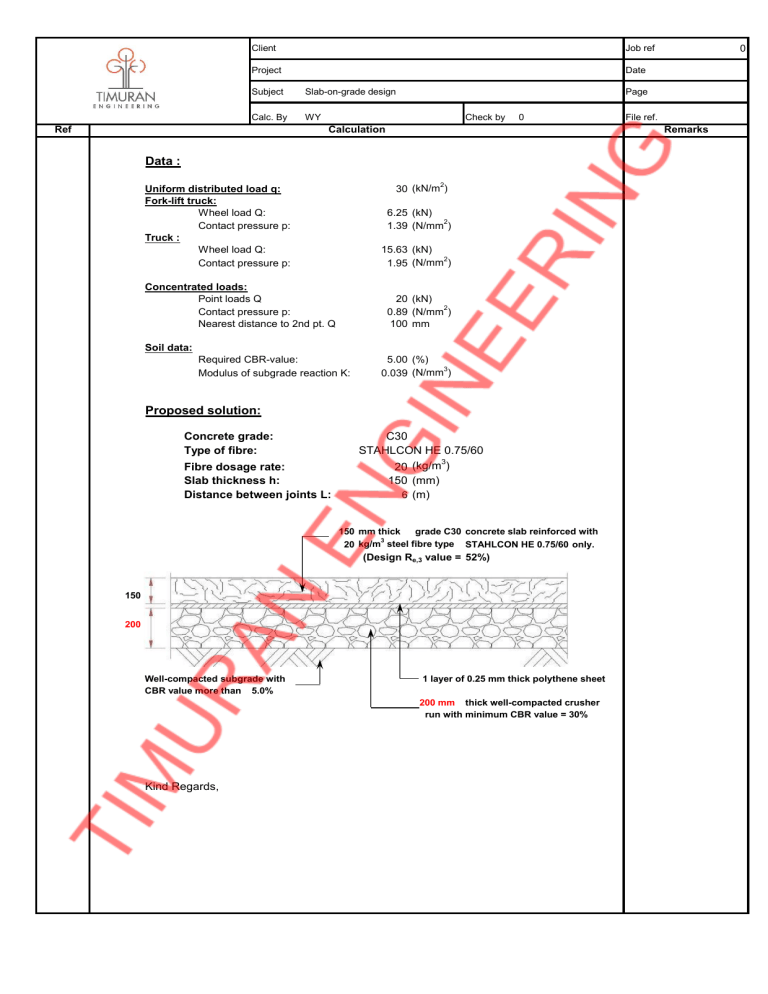 Slab-on-Grade Design Calculation Report