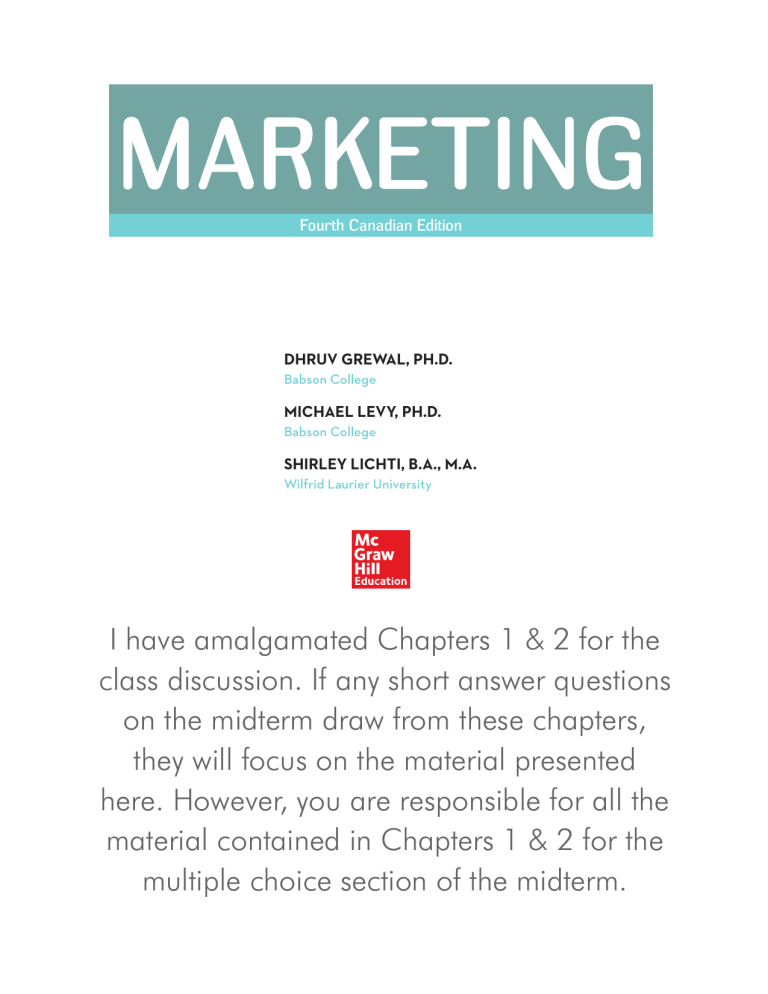 Marketing Fundamentals: Chapter 1 Overview