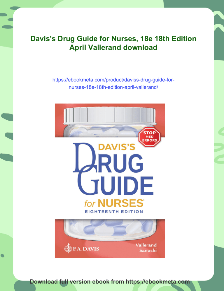 Davis's Drug Guide for Nurses 18th Edition