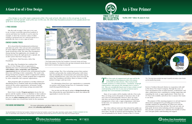 i-Tree Primer: Guide to Urban Forestry Tools