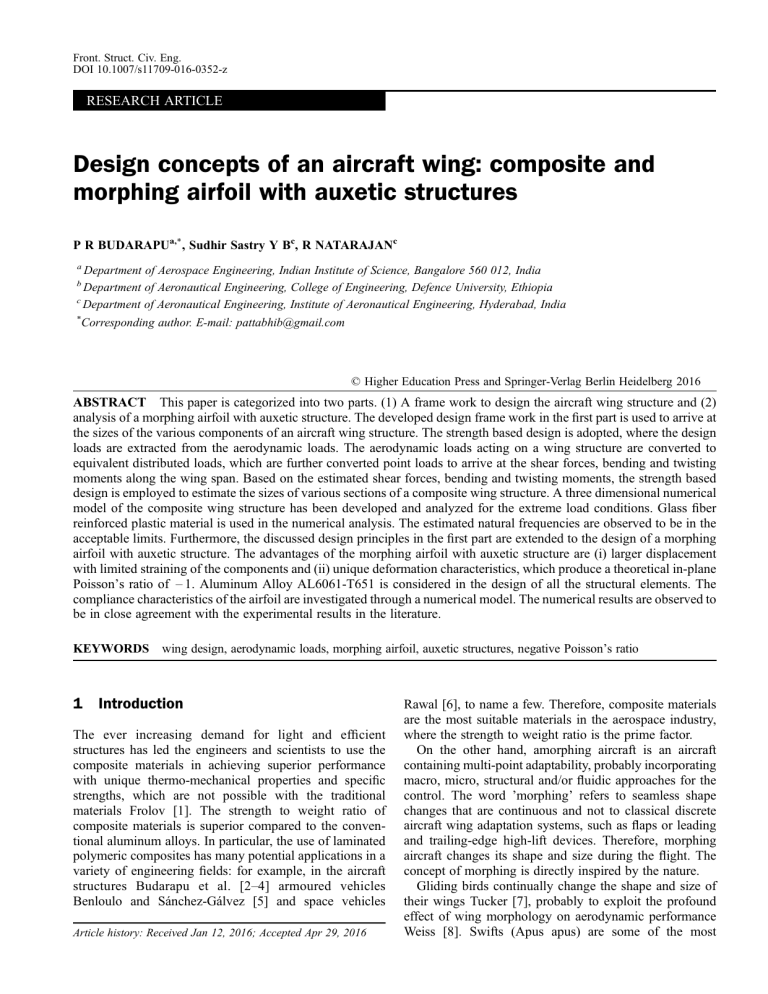 Aircraft Wing Design with Composite Materials