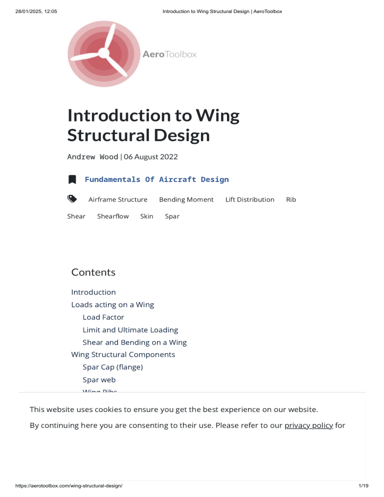 Introduction to Wing Structural Design