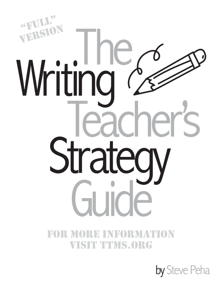 The Writing Teacher's Strategy Guide by Steve Peha