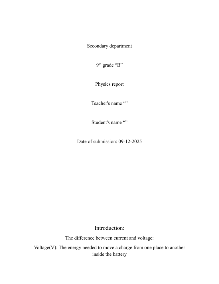 Series vs Parallel Circuits Lab Report