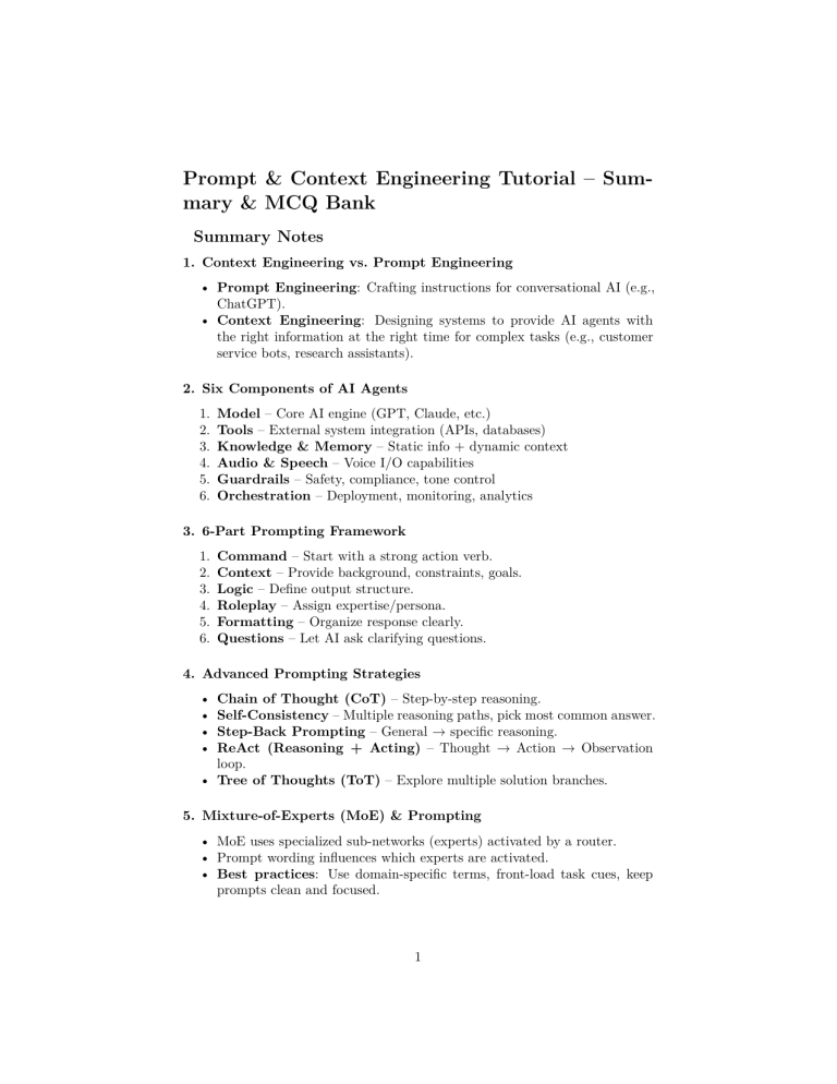 Prompt & Context Engineering Tutorial