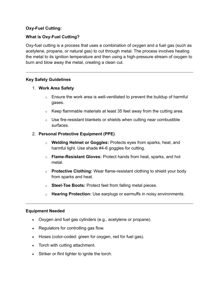 Oxy-Fuel Cutting Safety Guide & Process Manual