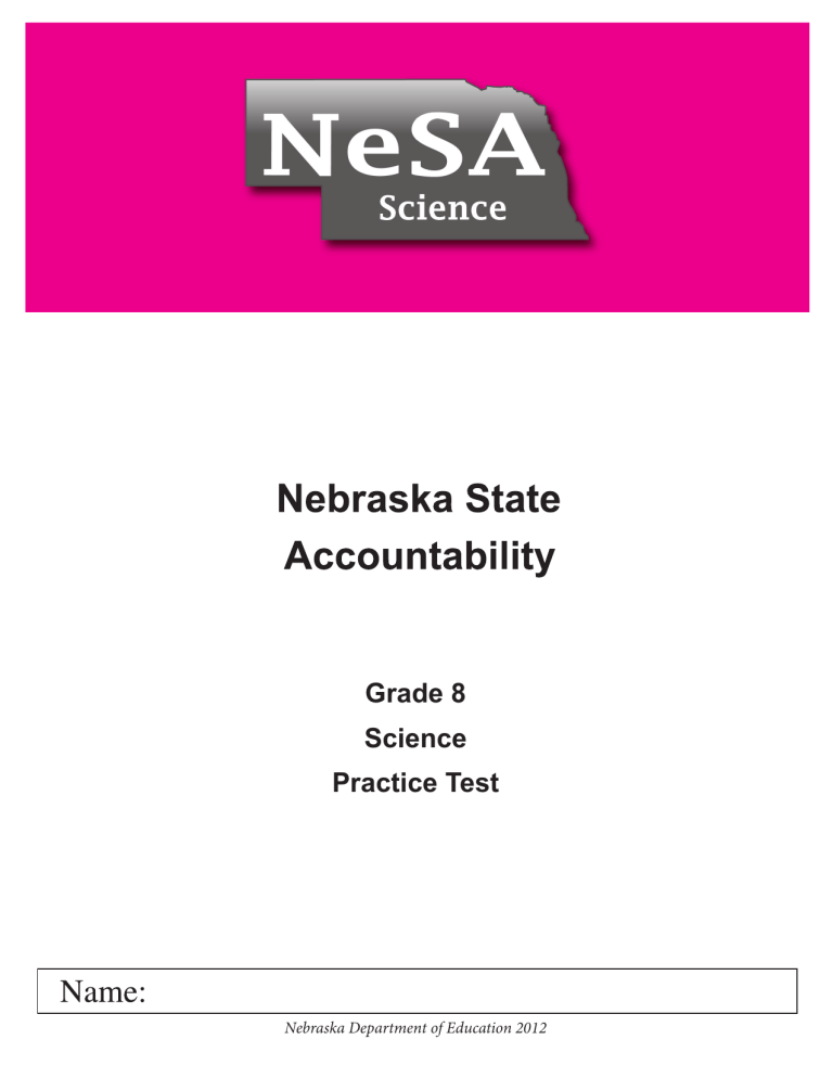 Grade 8 Nebraska Science Practice Test