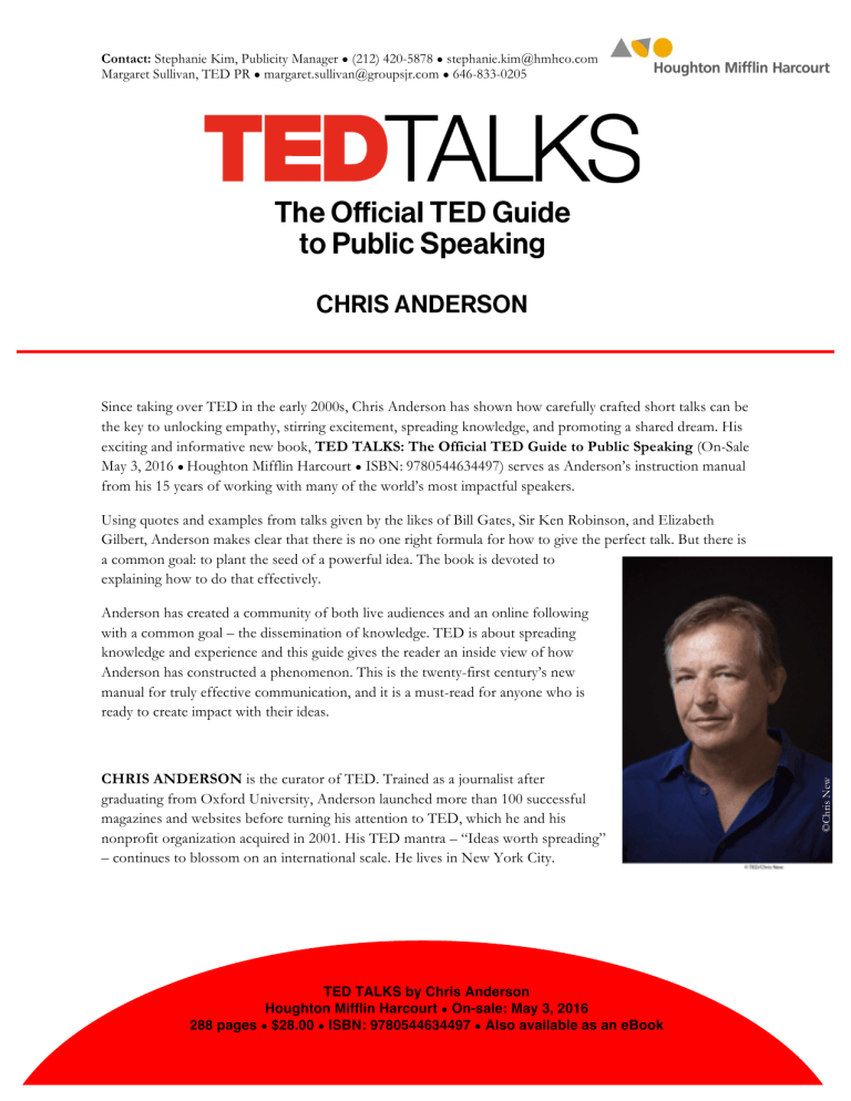 TED Talks Guide by Chris Anderson | Press Kit