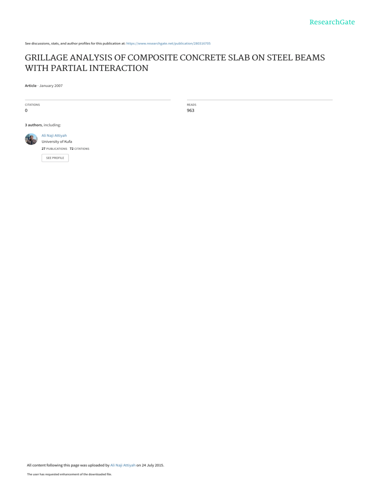 Grillage Analysis of Composite Concrete Slabs