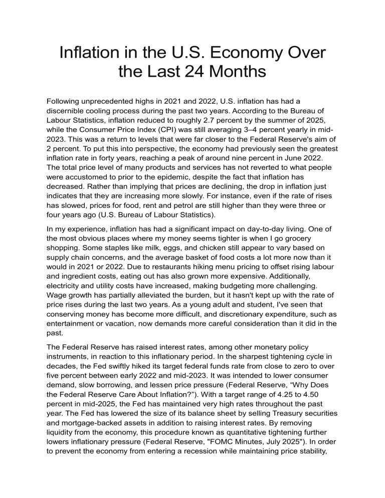 U.S. Inflation Analysis 2021-2025