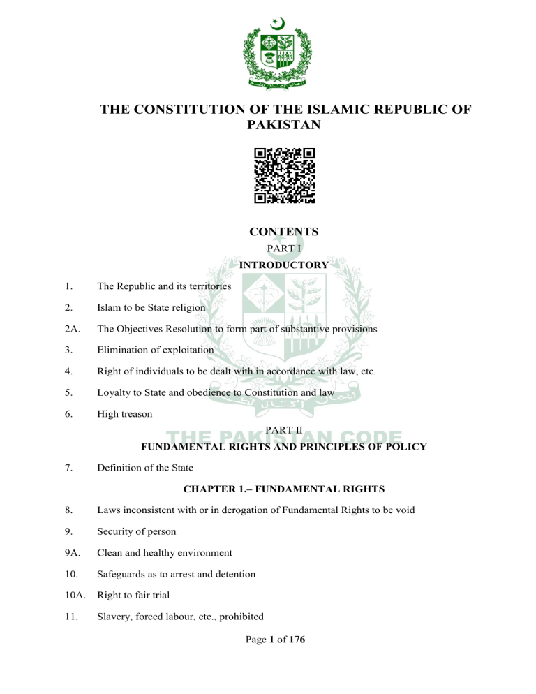 Constitution of Pakistan 1973 - Full Text