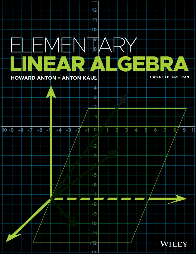 Elementary Linear Algebra 12th Edition Wiley