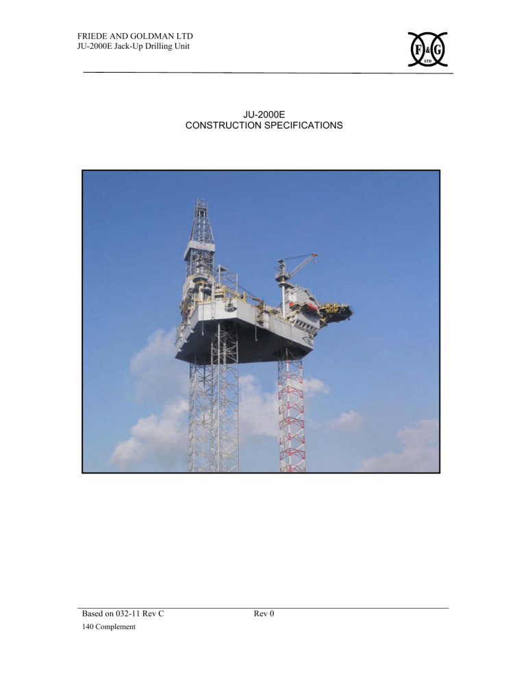 JU-2000E Jack-Up Drilling Rig Specs