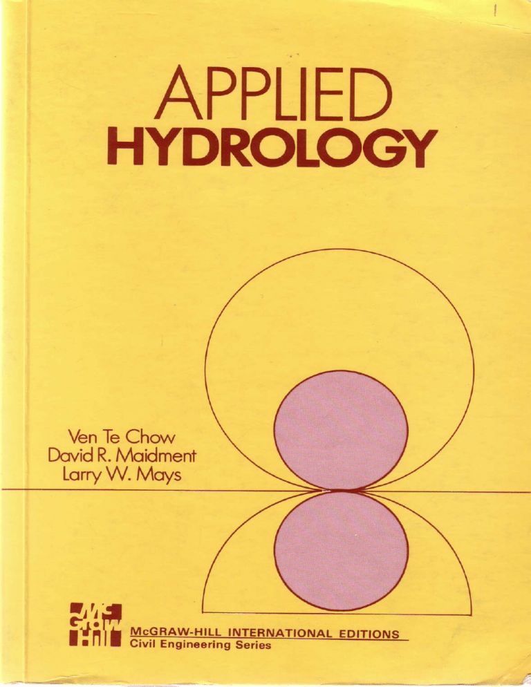 Applied Hydrology Textbook