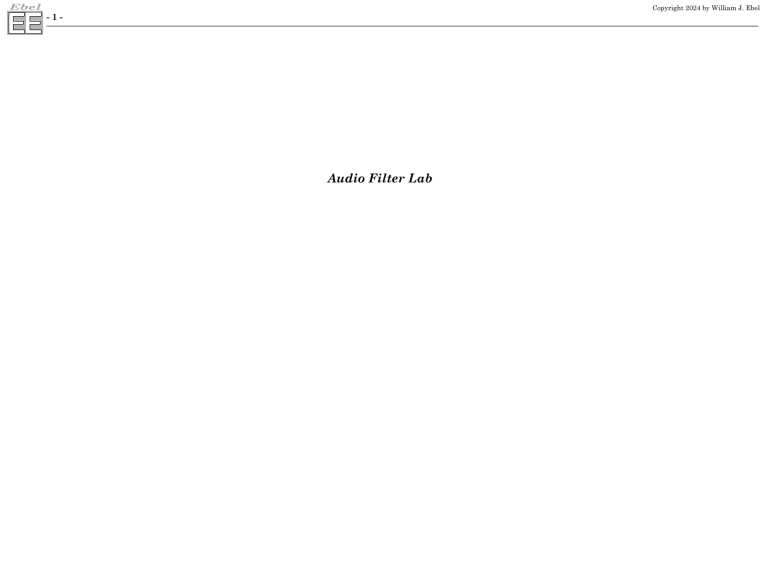Audio Filter Lab Assignment