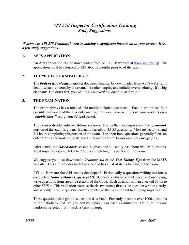 API 570 Exam Study Guide & Prep Plan