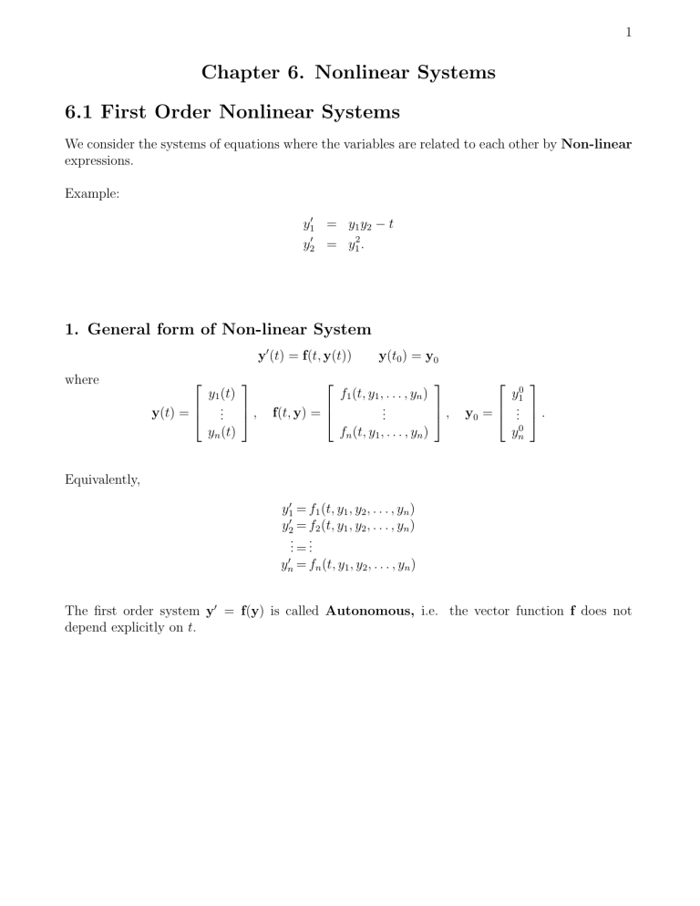 Nonlinear Systems Lecture Notes