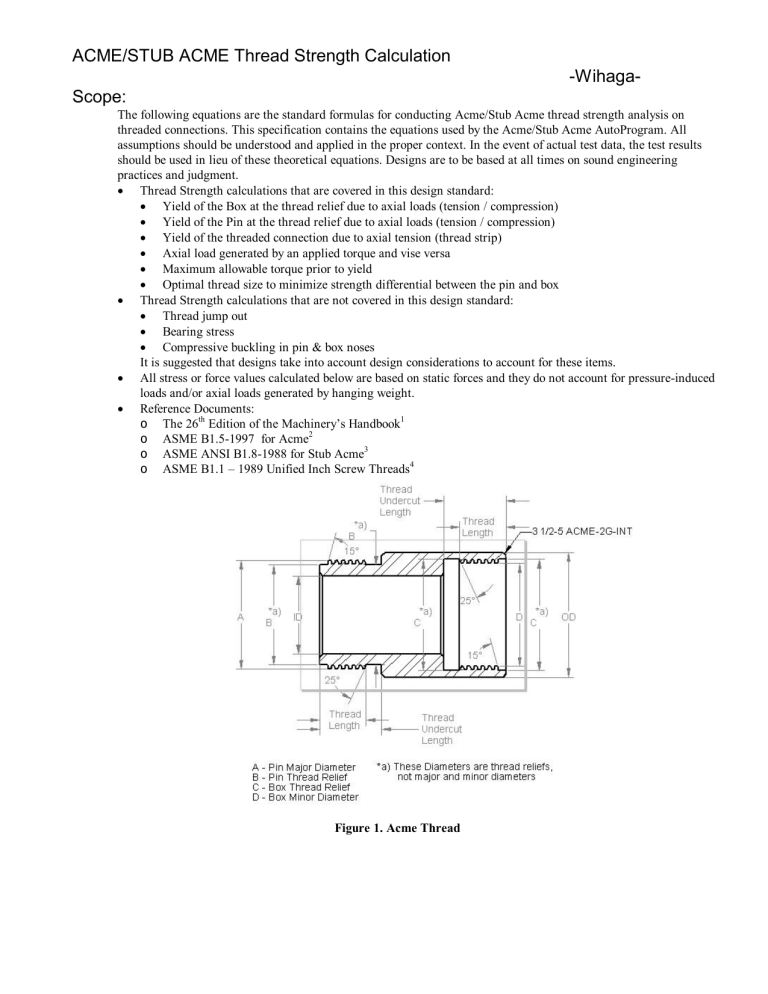 ACME Thread Strength Calculation Guide