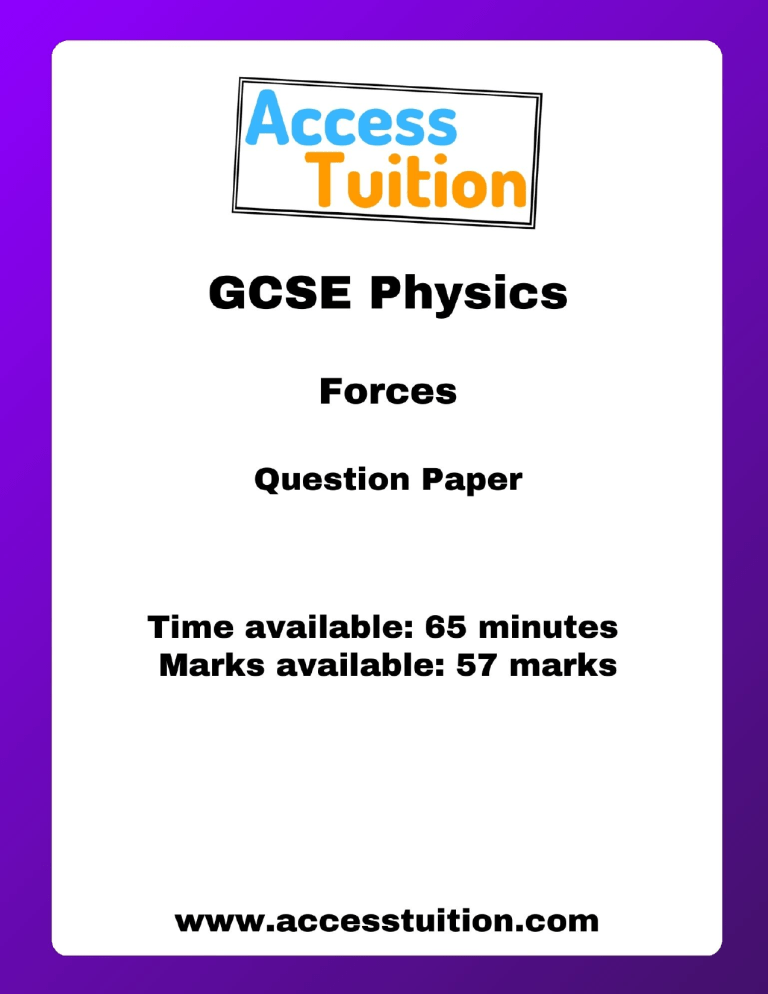 Physics Mechanics Worksheet | Forces, Motion & Work