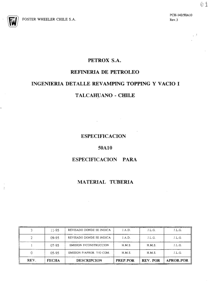 Petrox Piping Material Spec 142-50A10