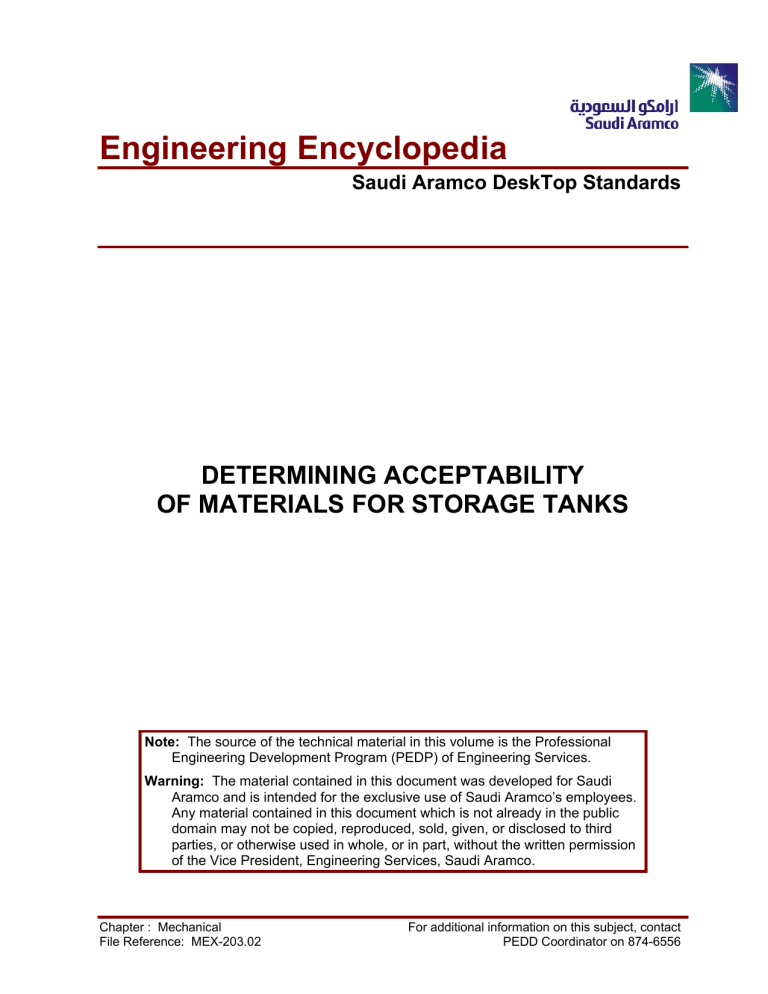 Storage Tank Material Selection Guide