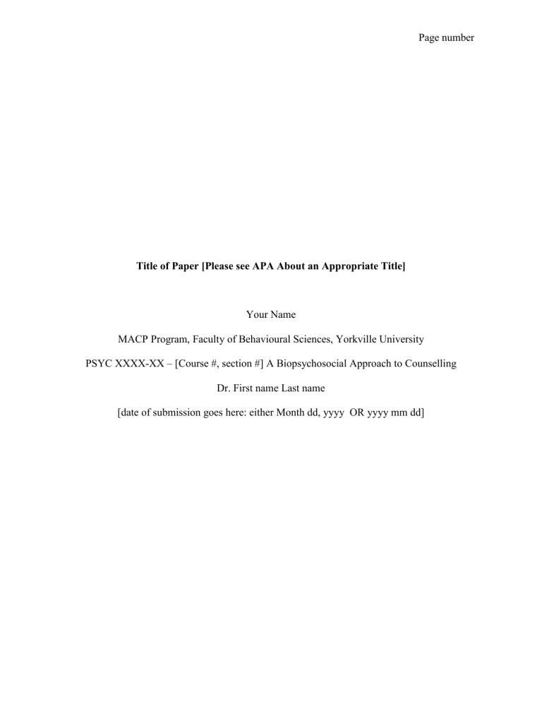 APA Paper Template: BPS & CRSJ Case Analysis