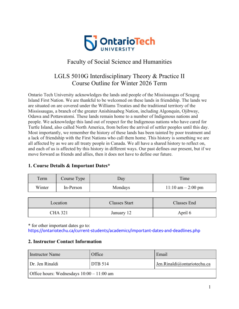 LGLS 5010G Community-Engaged Research Course Outline