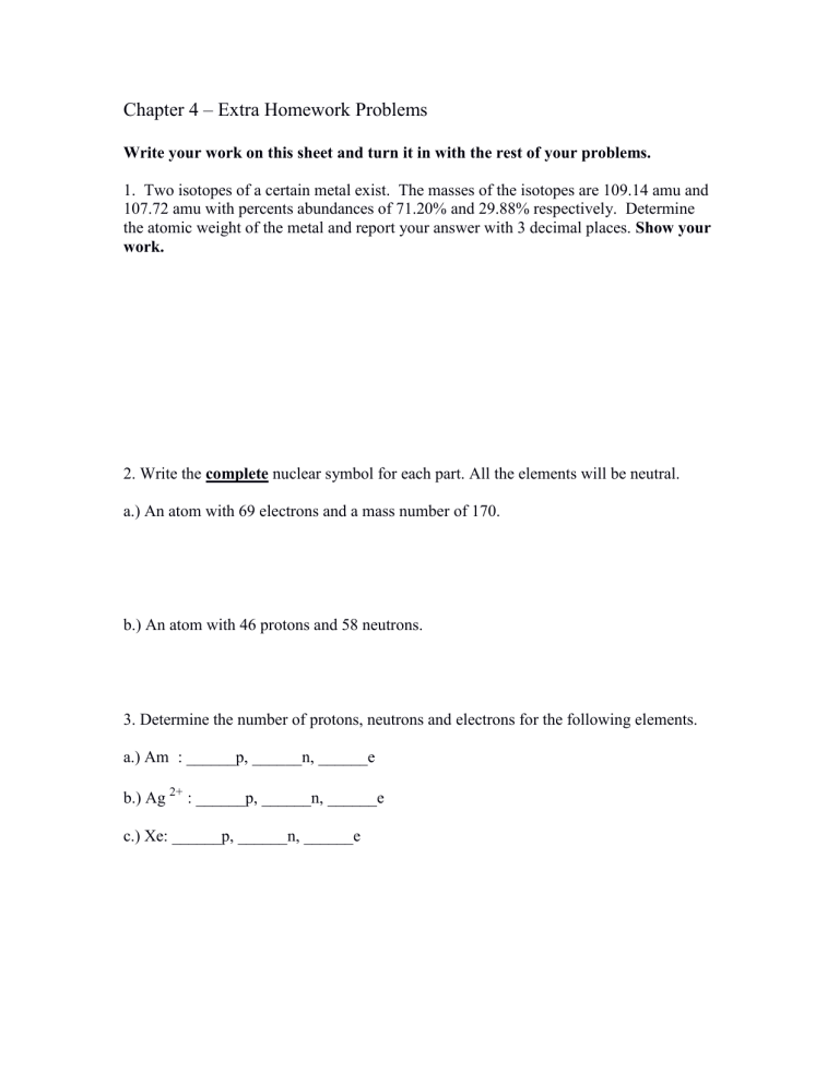 Chapter 4 homework handout fall 25