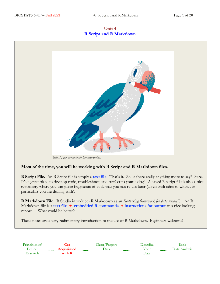 Intro to R Script & R Markdown