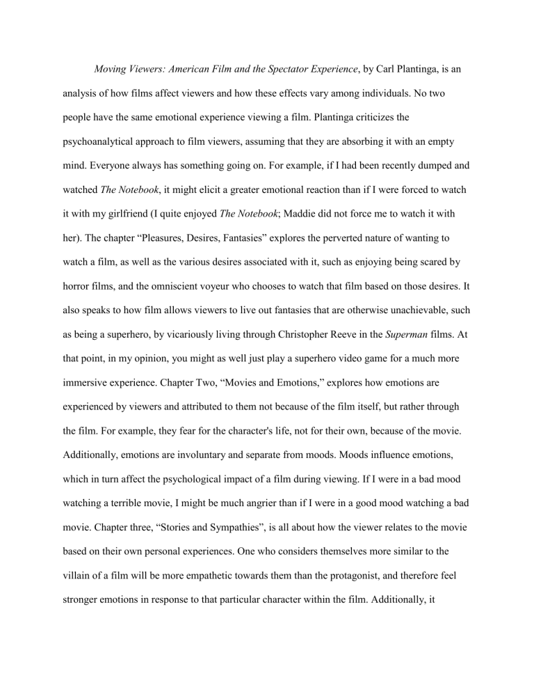 Film Spectatorship & Emotion Analysis